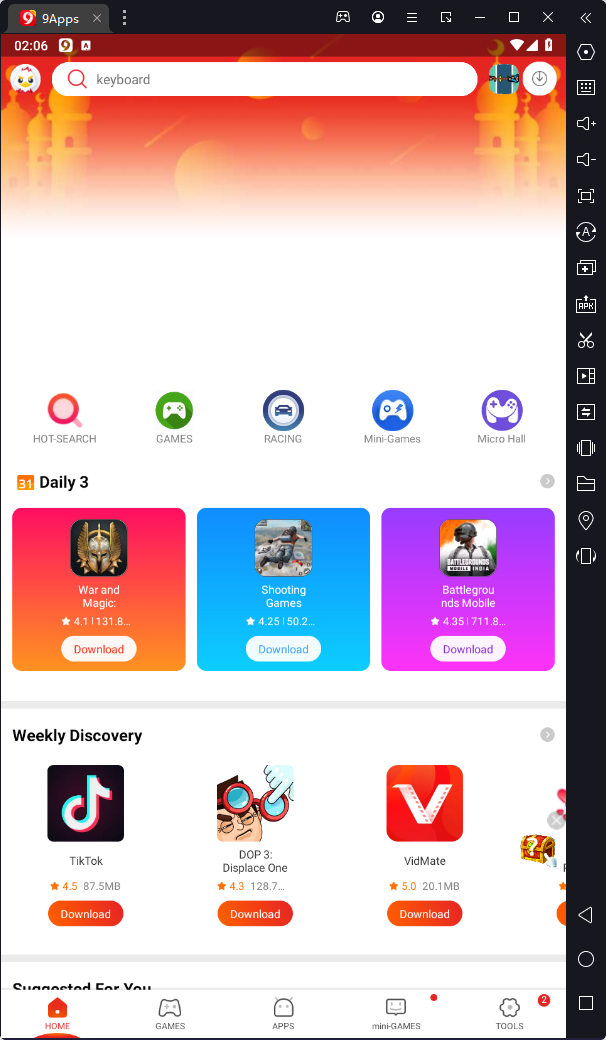 Download and Run 9Apps on PC for Free