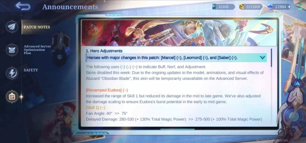 Mobile Legends Bang Bang Patch 2.1.50 Notes: Full Advanced Server Guide