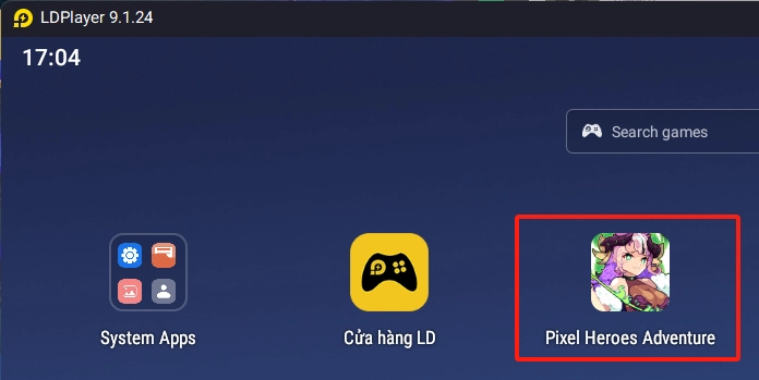 Cách chuyển màn hình ngang cho Pixel Heroes Adventure trên LDPlayer