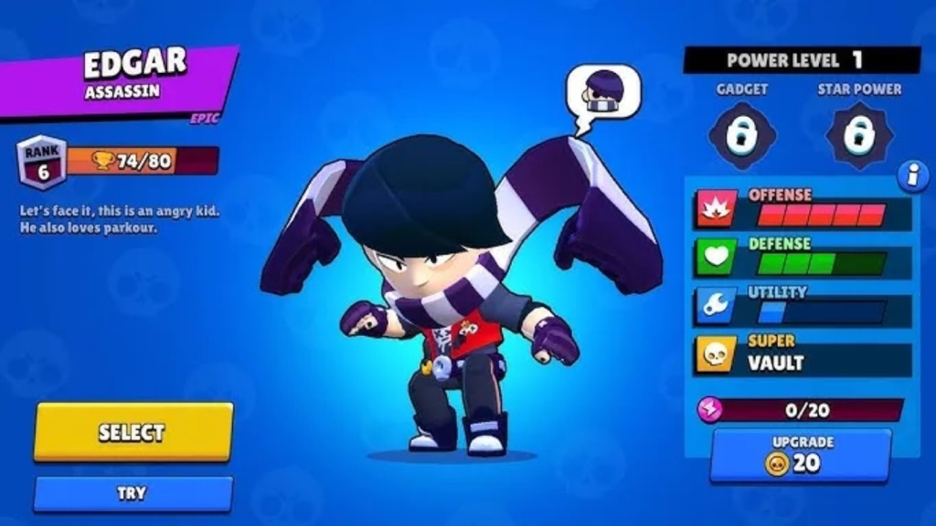 Brawl Stars Edgar Build Guide, Stats, Abilities and More